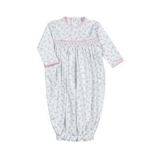 BEL-419 Bella Pink Floral Hand Smk Gown – Baby Loren